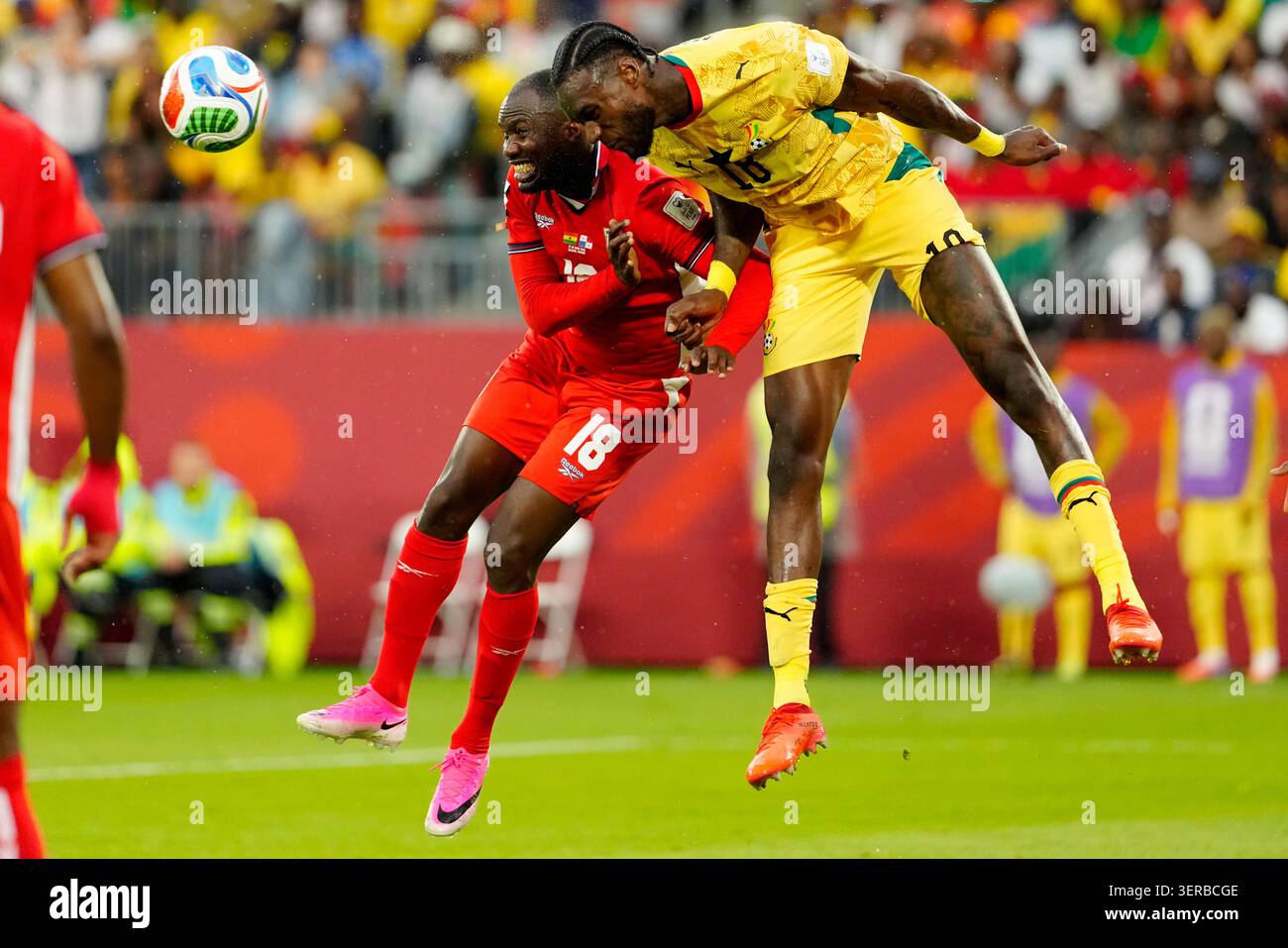 Panama's Cecilio Waterman, left, and Ghana's Jerome Opoku (18) vie for ...