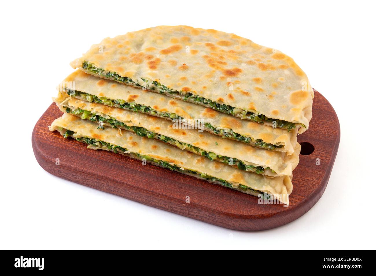 Traditional Chinese Chive and Egg Stuffed Flatbread on Plate, Savory ...