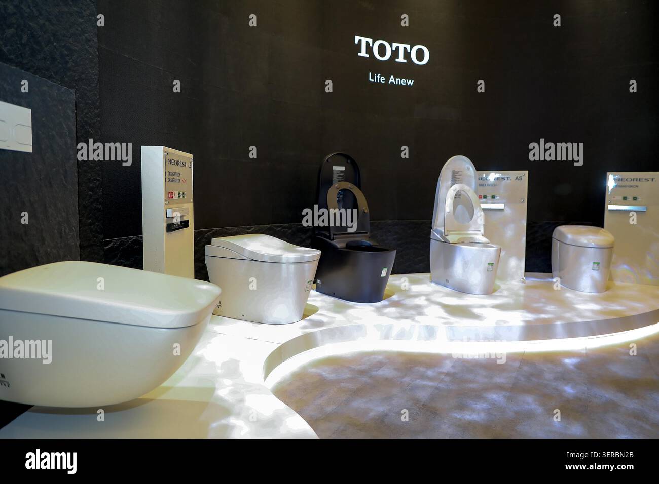 TOTO displays its high-end bathroom products including smart toilets ...