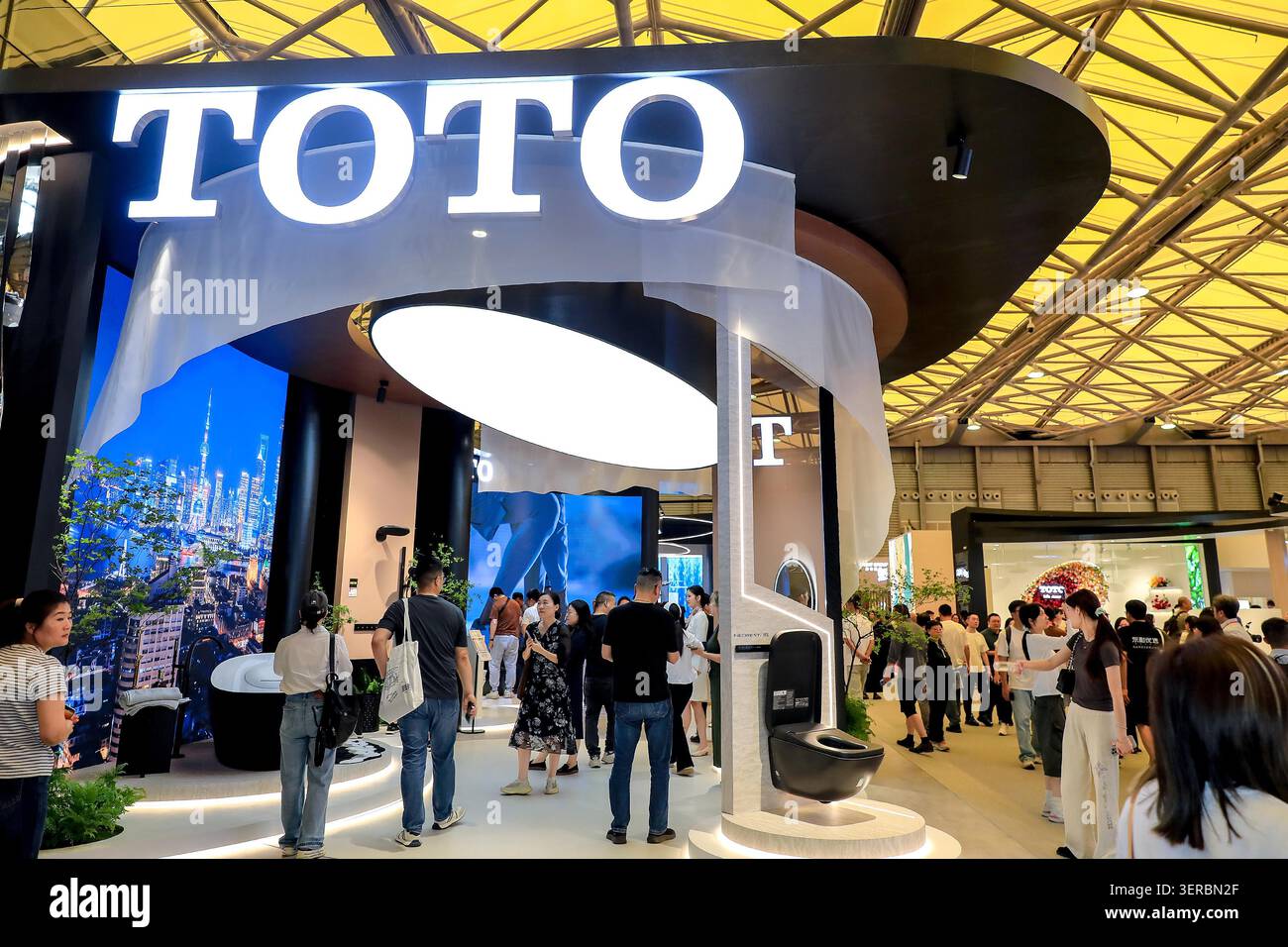 TOTO displays its high-end bathroom products including smart toilets ...