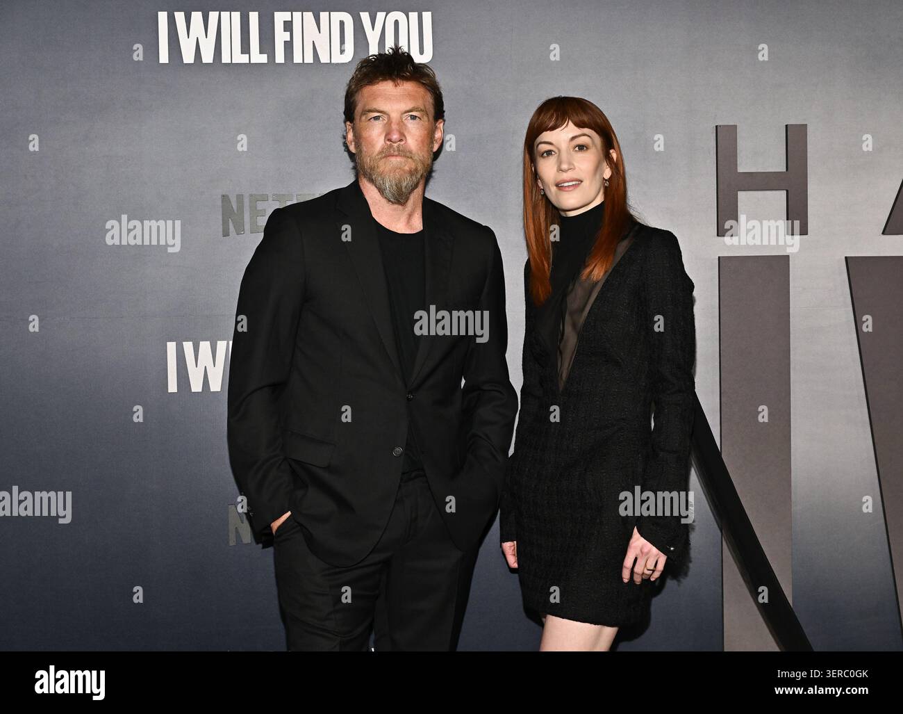 Sam Worthington, left, and Britt Lower attend the Netflix series ...