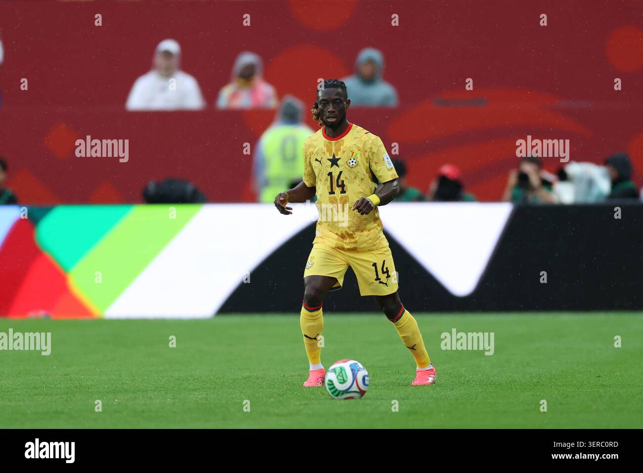 Toronto, Canada - 17 June: Gideon Mensah 14 of Ghana controls the ball ...