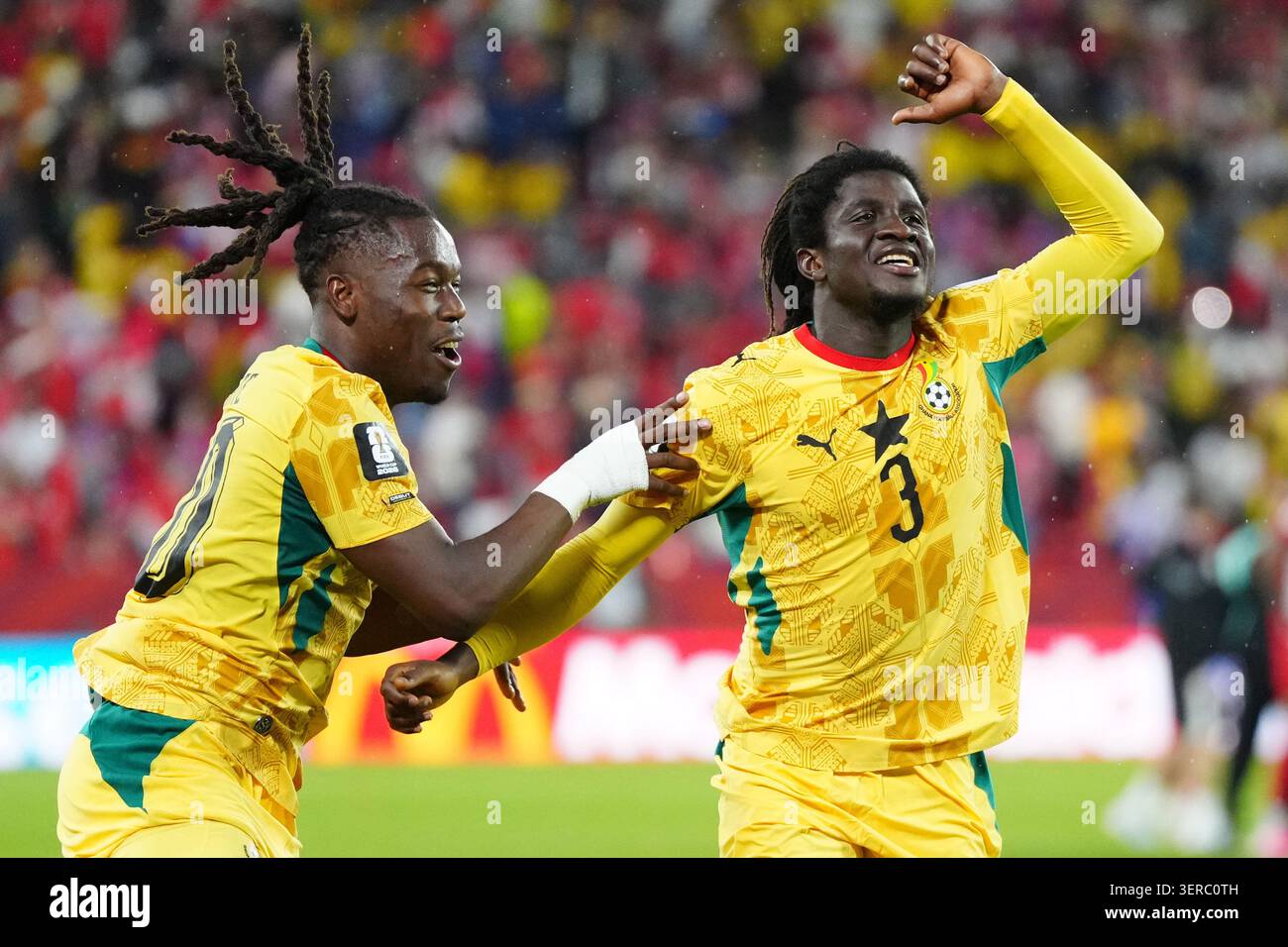 Ghana's Caleb Yirenkyi (3) and Ghana's Brandon Thomas-Asante (10 ...