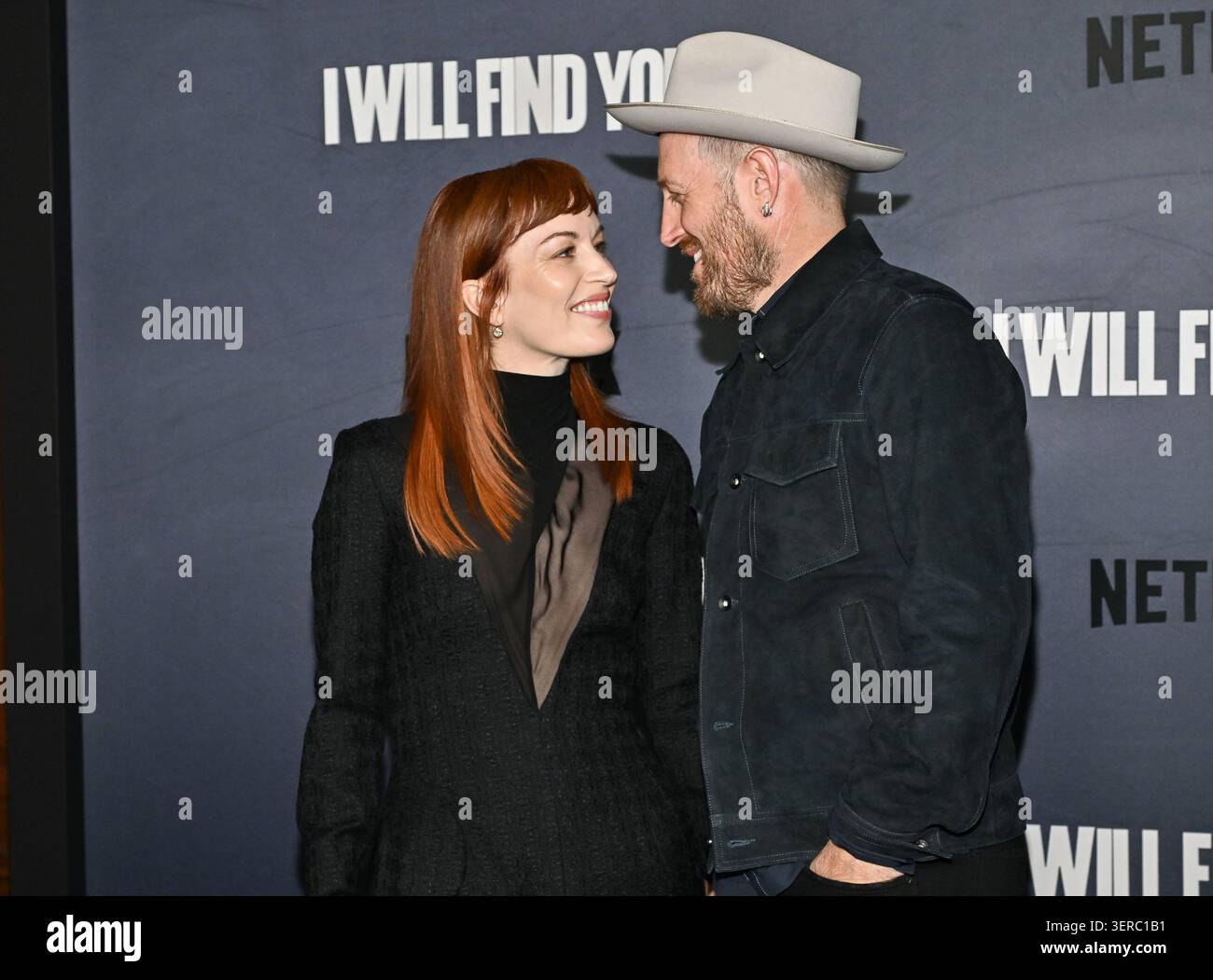 Britt Lower, left, and husband Kenna Kennor attend the Netflix series ...