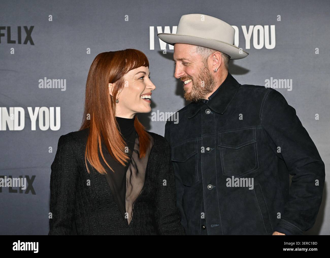 Britt Lower, left, and husband Kenna Kennor attend the Netflix series ...