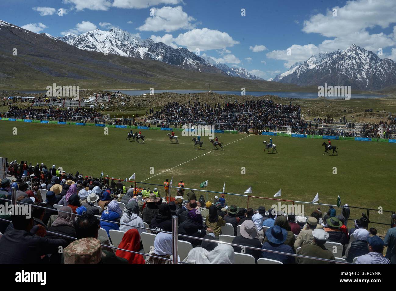 Spectators watch the opening match during the three-day annual Shandur ...