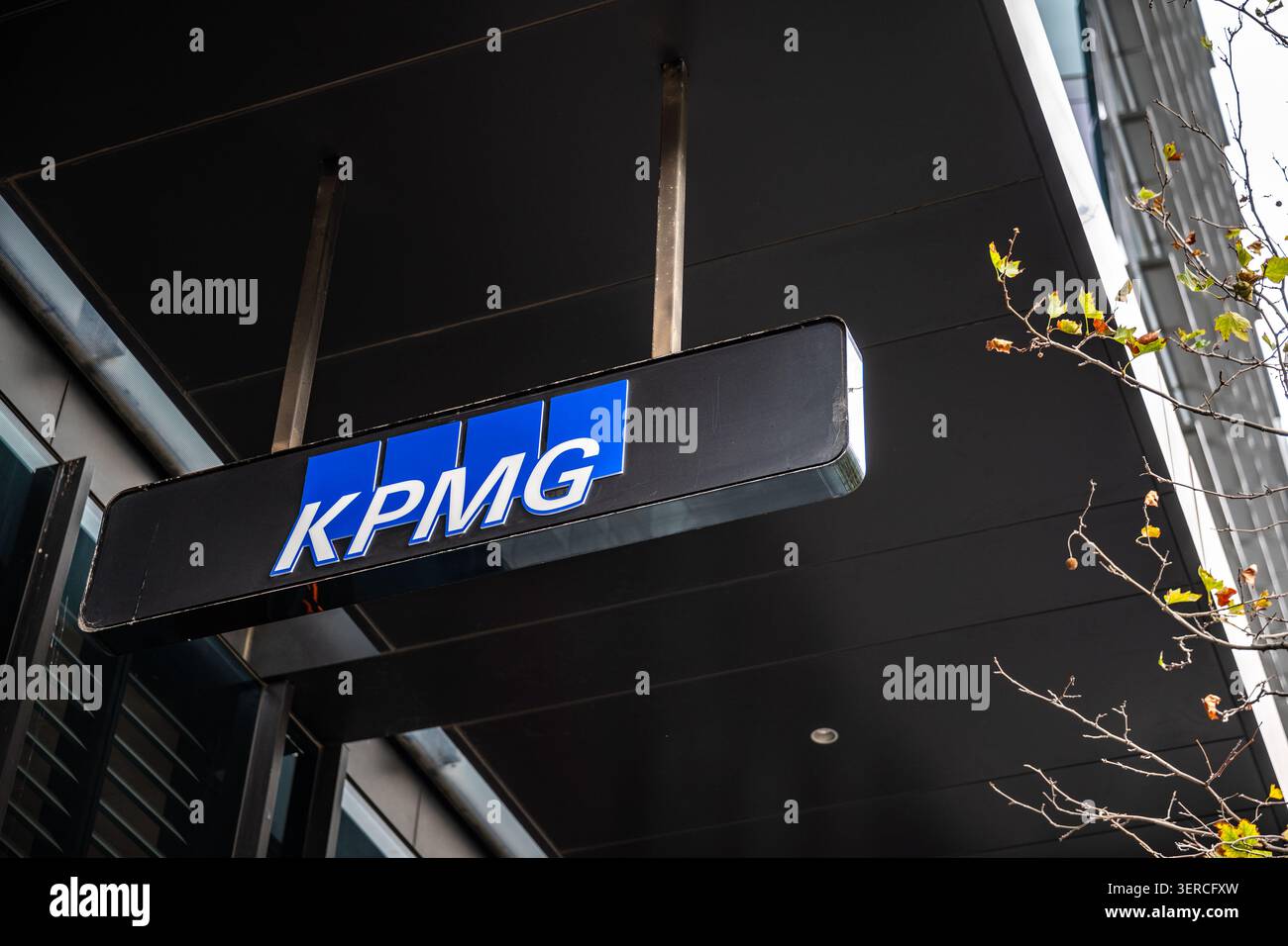 KPMG signage is seen in Melbourne, Thursday, June 18, 2026. (AAP Image ...