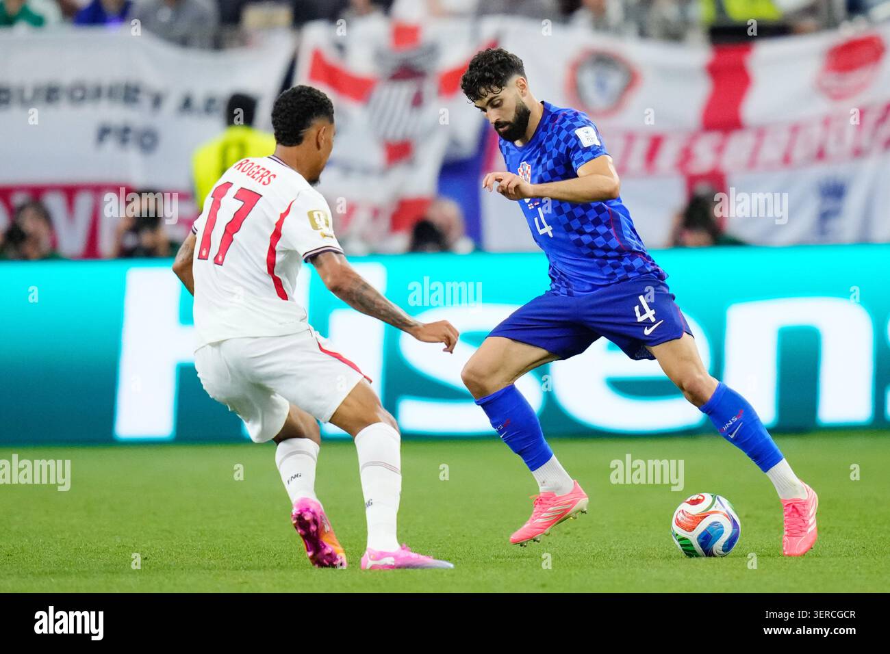 IPA85807364 - Josko Gvardiol of Croatia and Morgan Rogers of England ...