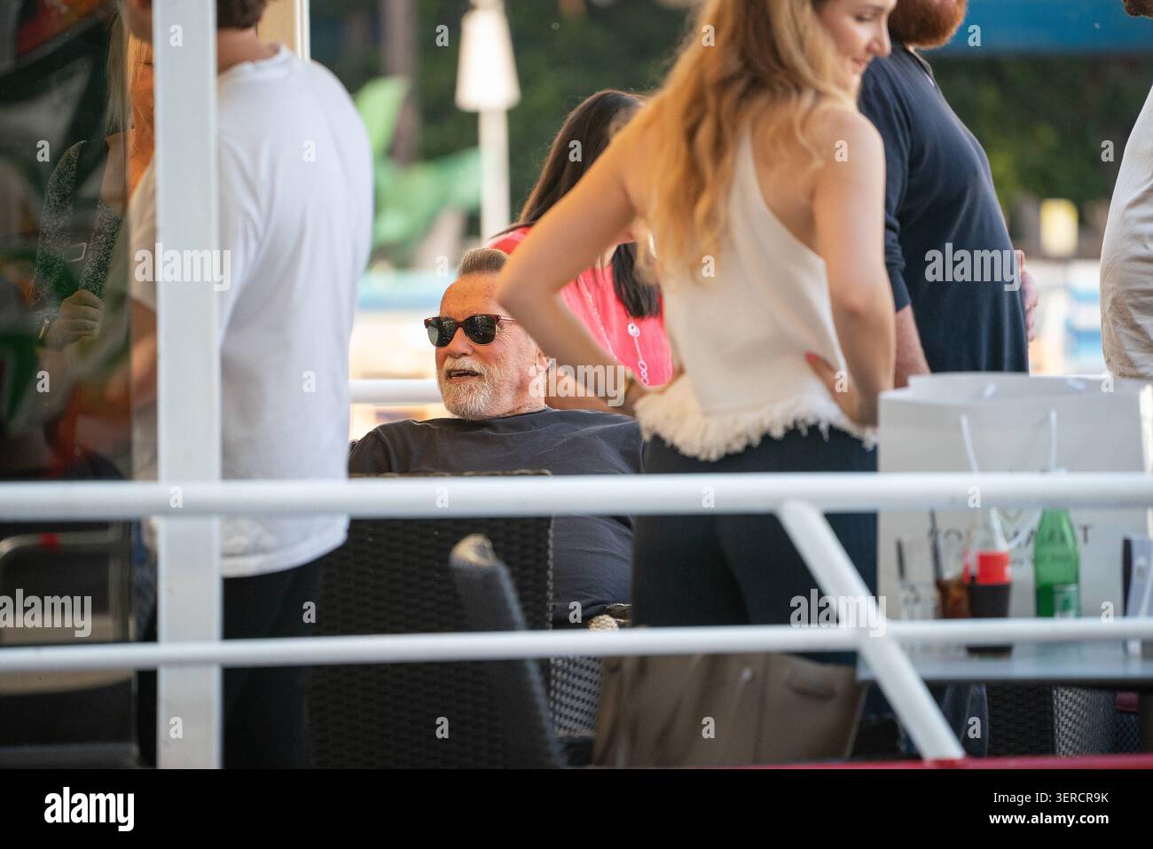 Arnold Schwarzenegger takes a “Boat Trip City Cruise” on the Danube ...
