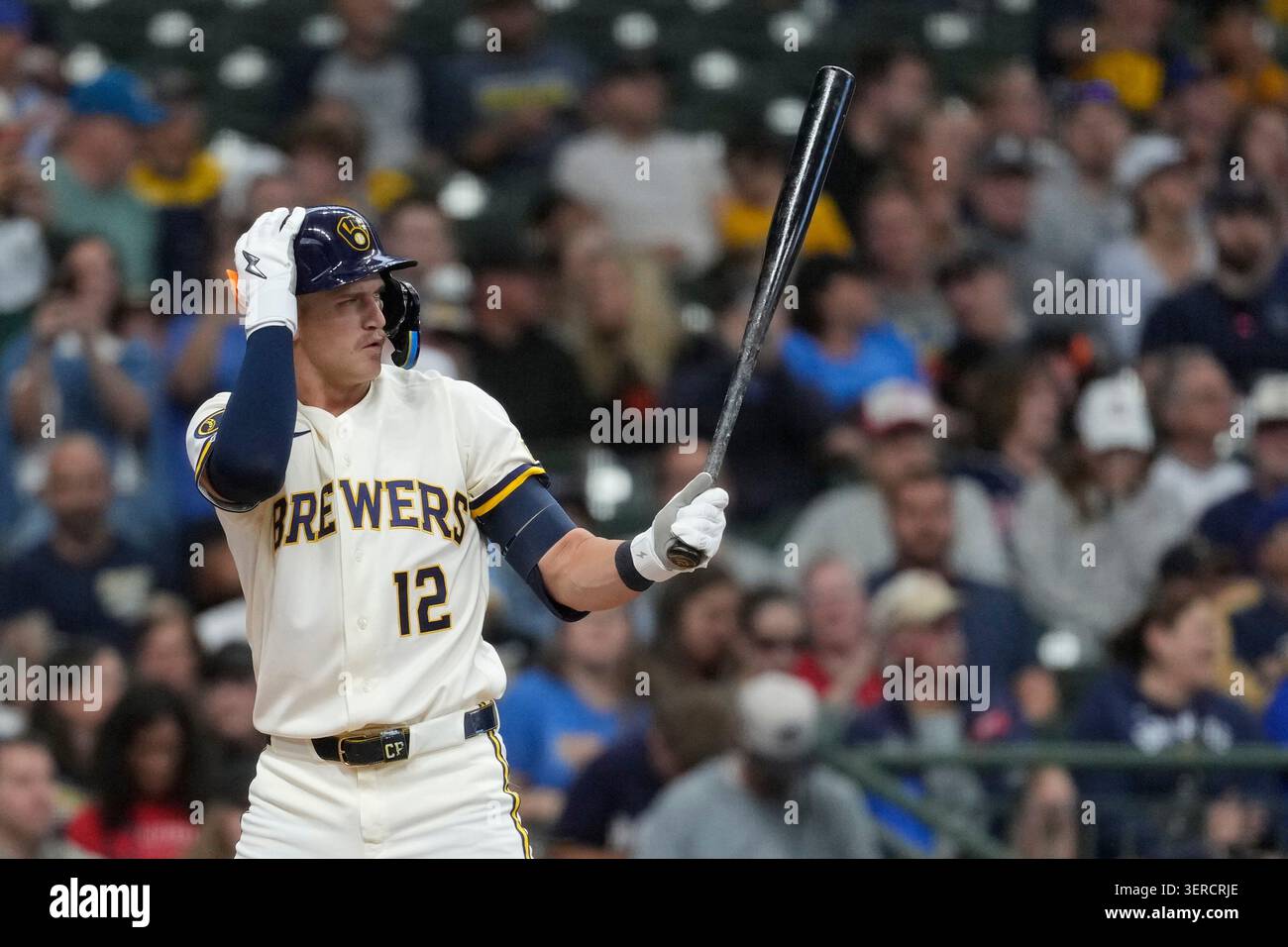 Milwaukee Brewers' Cooper Pratt bats during a baseball game against the ...