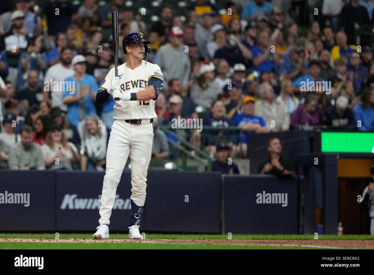 Milwaukee Brewers' Cooper Pratt bats during a baseball game against the ...