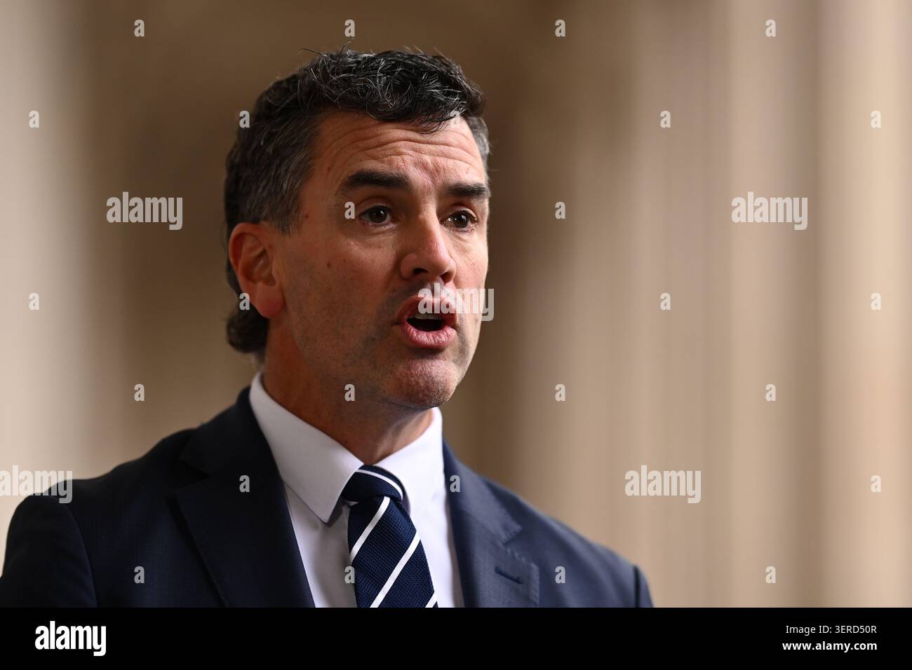 Victorian Shadow Minister for Police and Corrections Brad Battin speaks ...