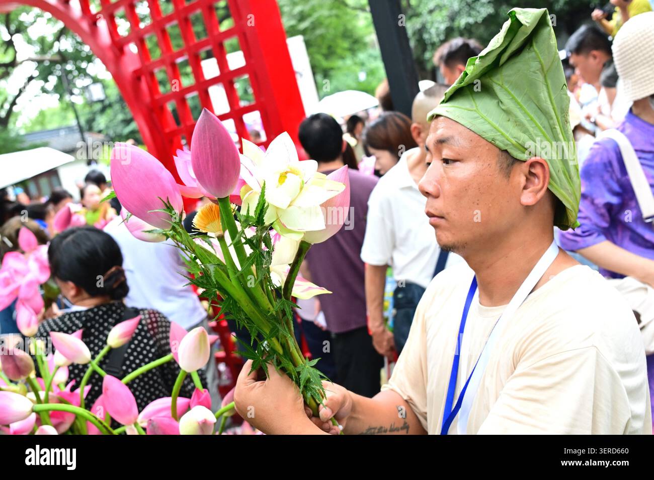 Visitors crowd at the upgraded Lotus Market with over 100 stalls ...