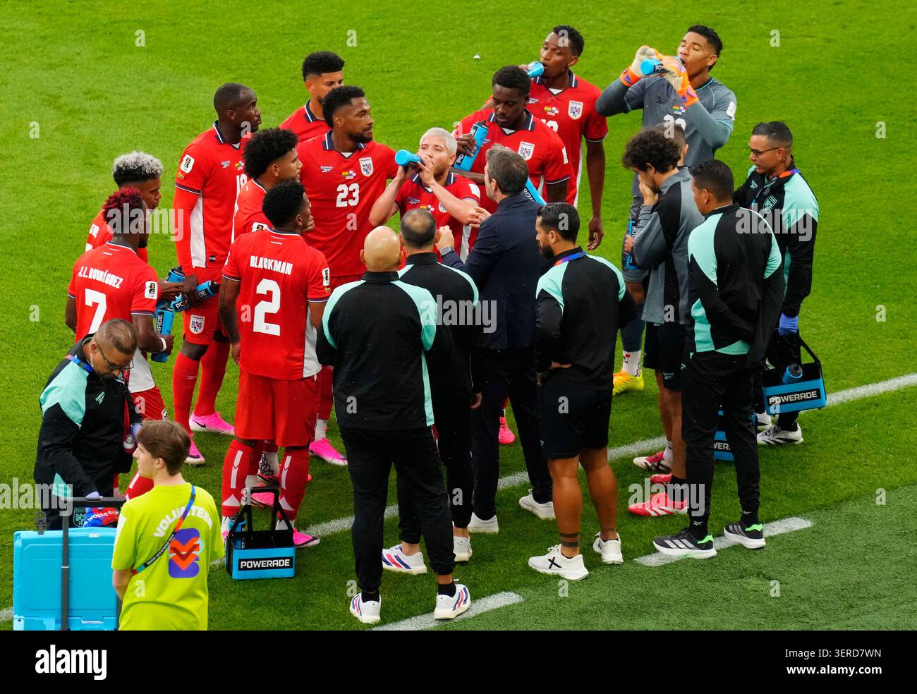Toronto, Canada. 17th June, 2026. Panama players rest during a ...