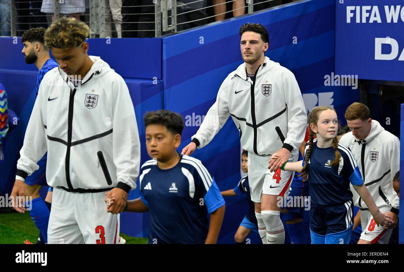 from left Nico O'Reilly, Declan Rice (England) Arlington, June 17, 2026 ...