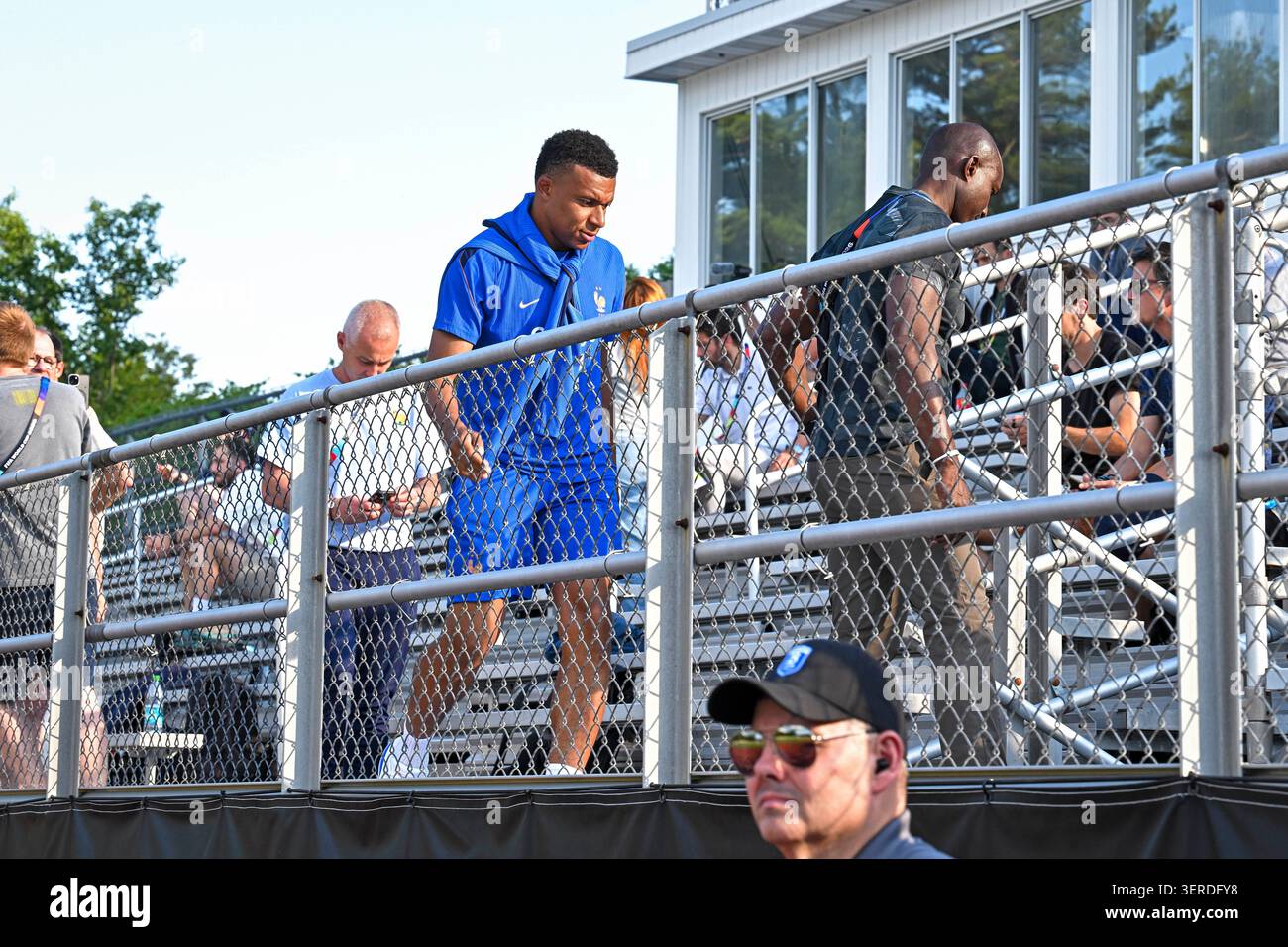 France's Kylian MBAPPE attends the training session of the French ...