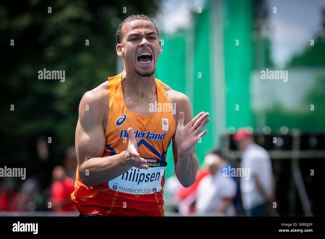 MANNHEIM, GERMANY - JUNE 14, 2026 : Eljahro Philipsen (NED/Netherlands ...