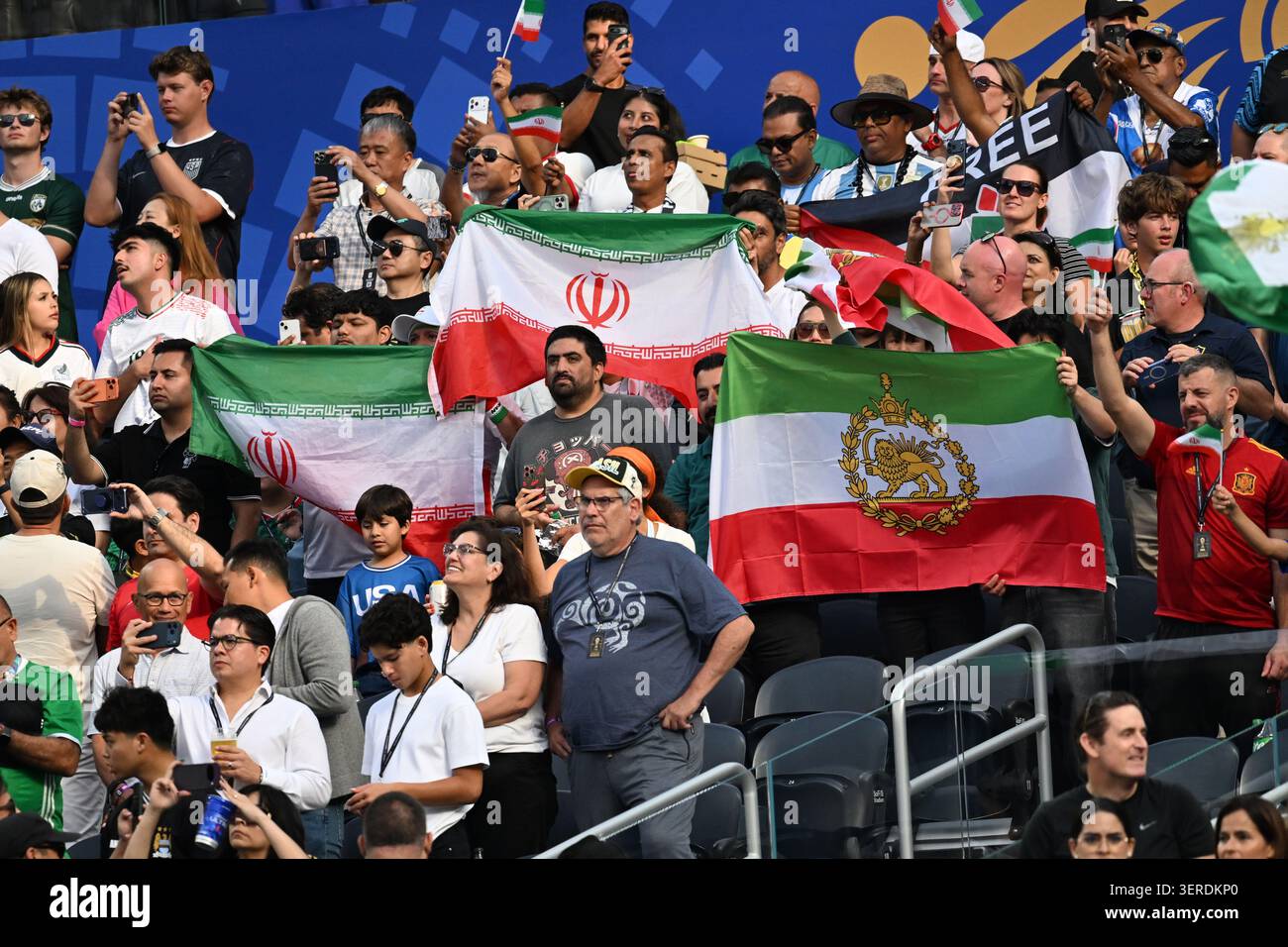 June 15, 2026: Iranian fans display their flags before their team faces ...