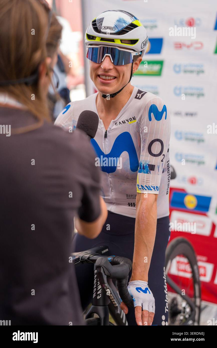 Locarno, Switzerland - JUNE 18: Marlen Reusser of Movistar Team give ...