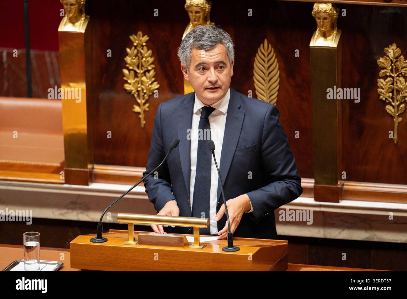 French Justice Minsiter Gerald Darmanin during examination of the draft ...