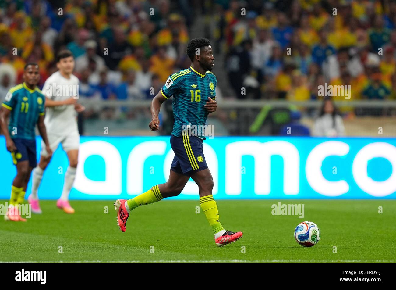 Jefferson Lerma #16 of Colombia runs whit the ball during the FIFA ...