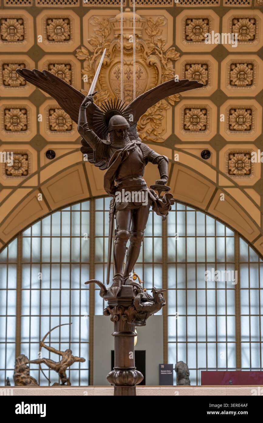 Paris, France - 06 13 2026: Orsay museum. View statue of Joan of Arc in ...