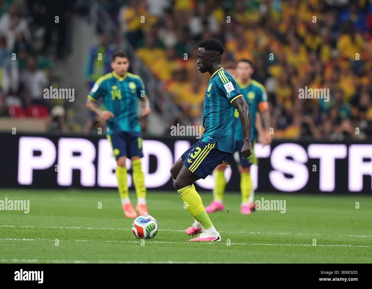 Dávinson Sánchez #23 of Colombia controls the ball during the FIFA ...