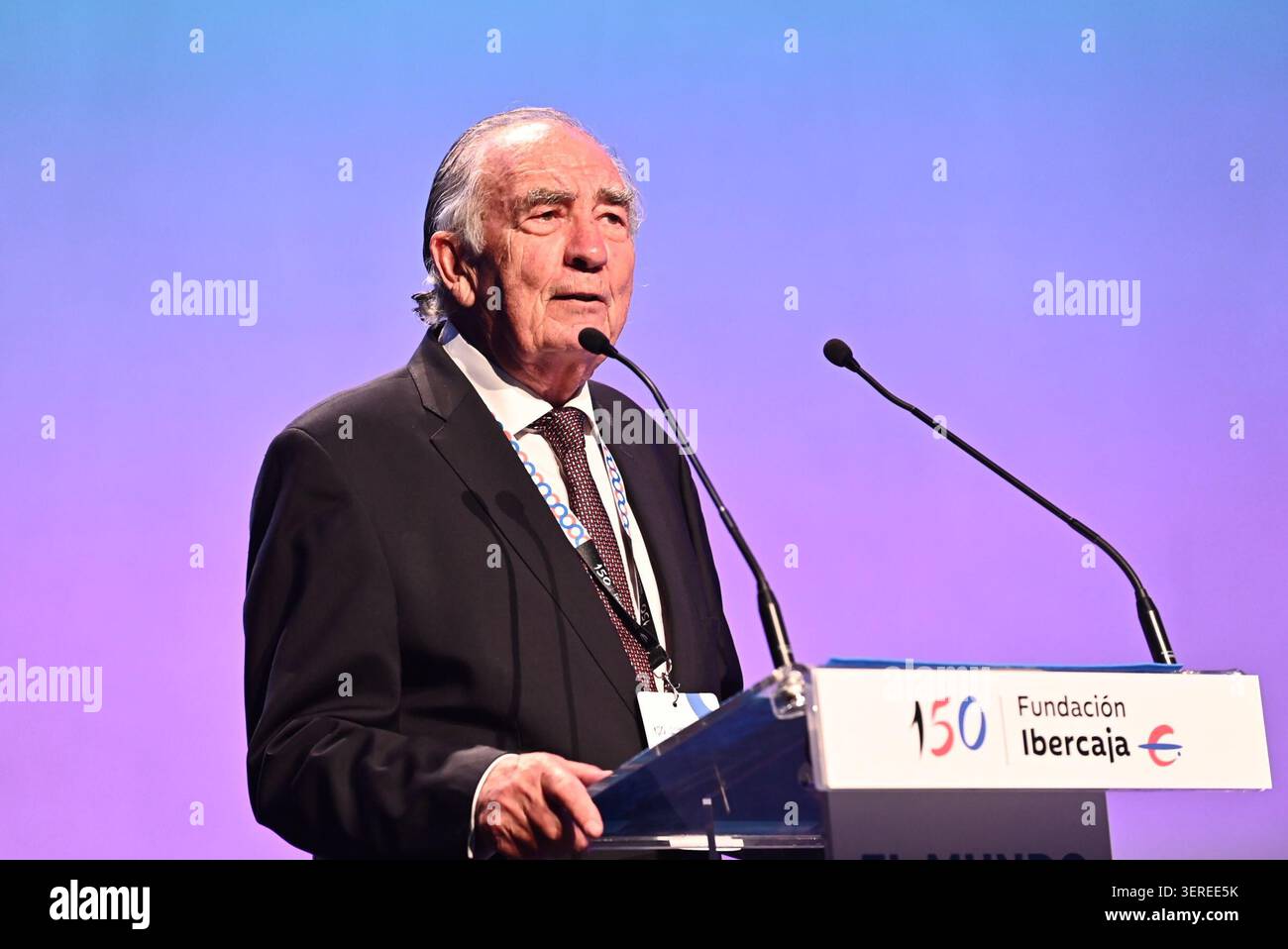 Amado Franco, President of the Ibercaja Foundation, during the first ...