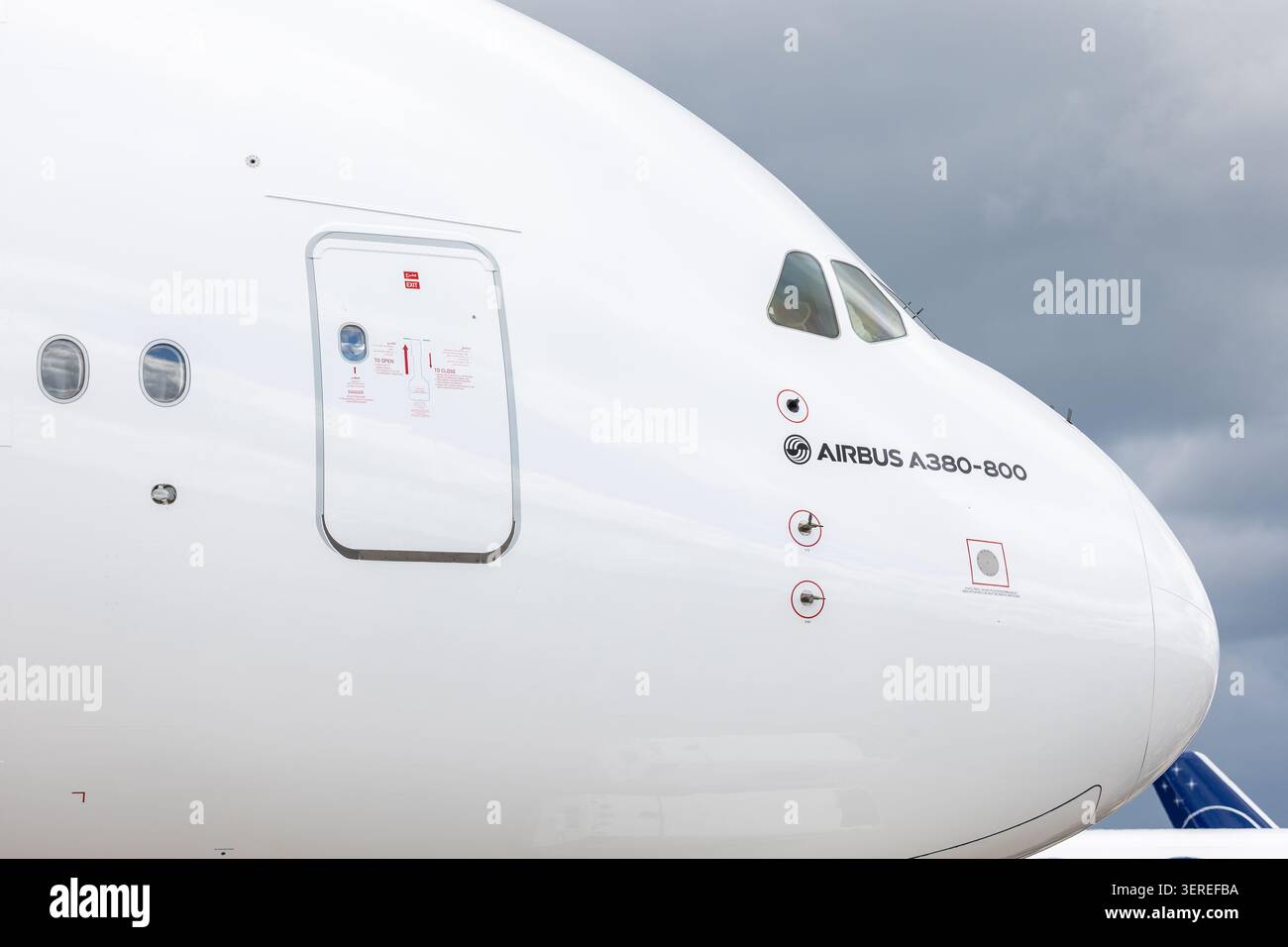 Berlin, Germany - June 14 2026. Scenic side view Airbus A380-800 ...