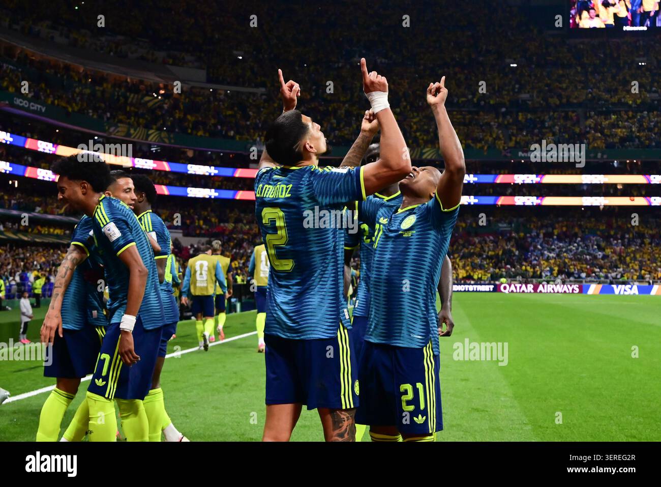 Daniel MUNOZ and Jaminton Campaz of Colombia celebrate after scores ...