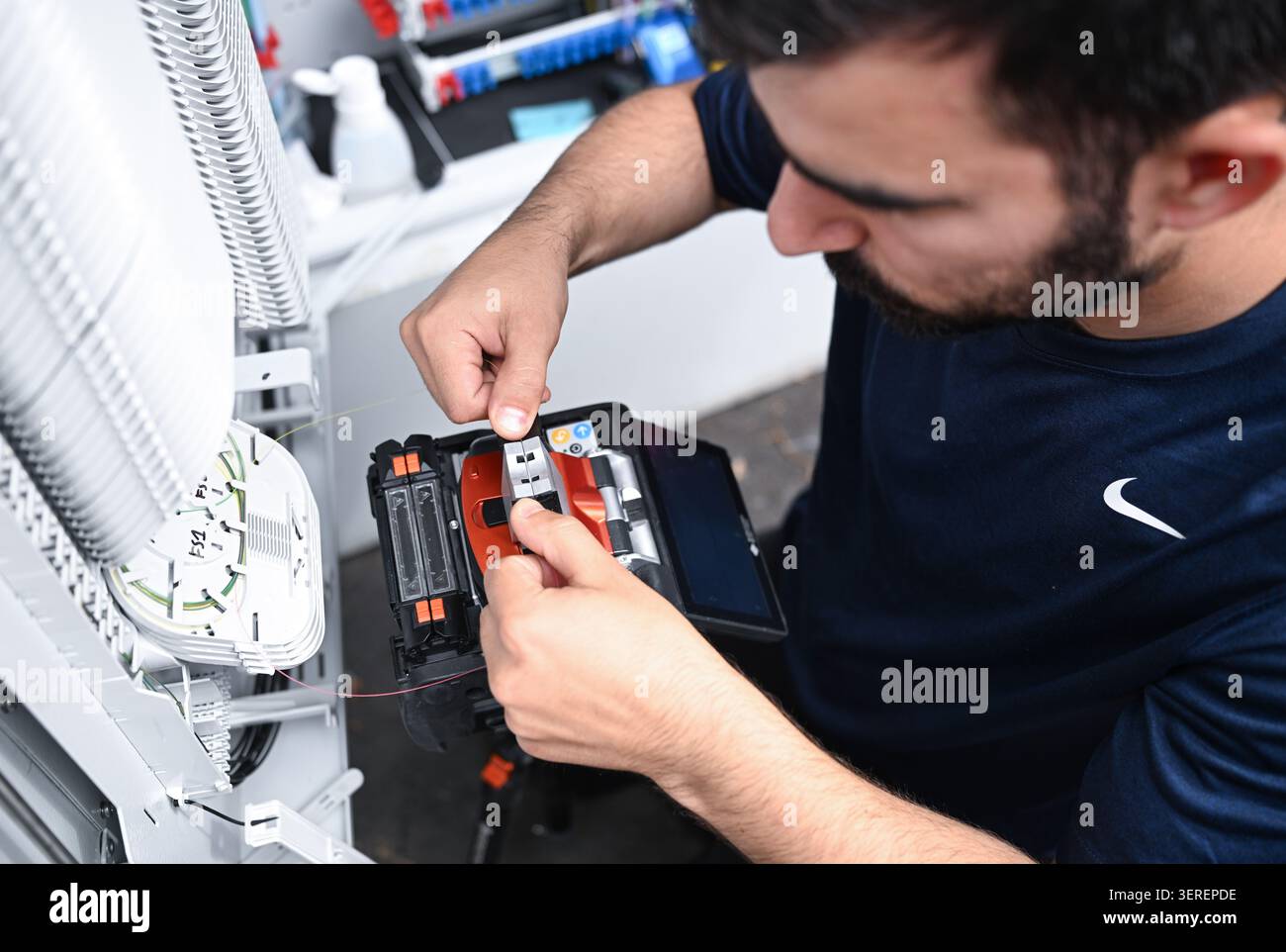 Stuttgart, Germany. 17th June, 2026. At a Deutsche Telekom construction ...