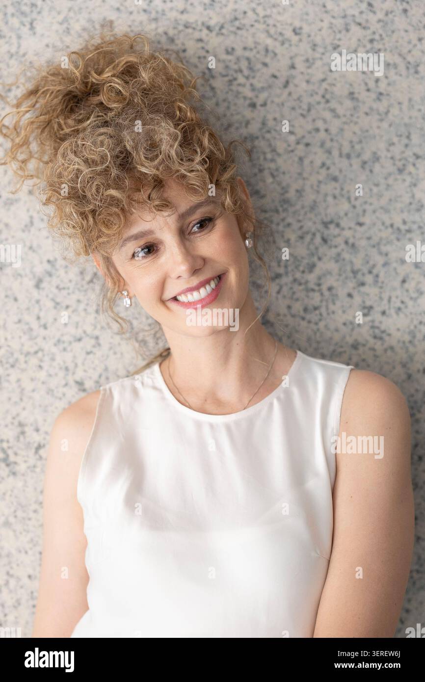 Actress Esther Acebo poses during the presentation of the play ...