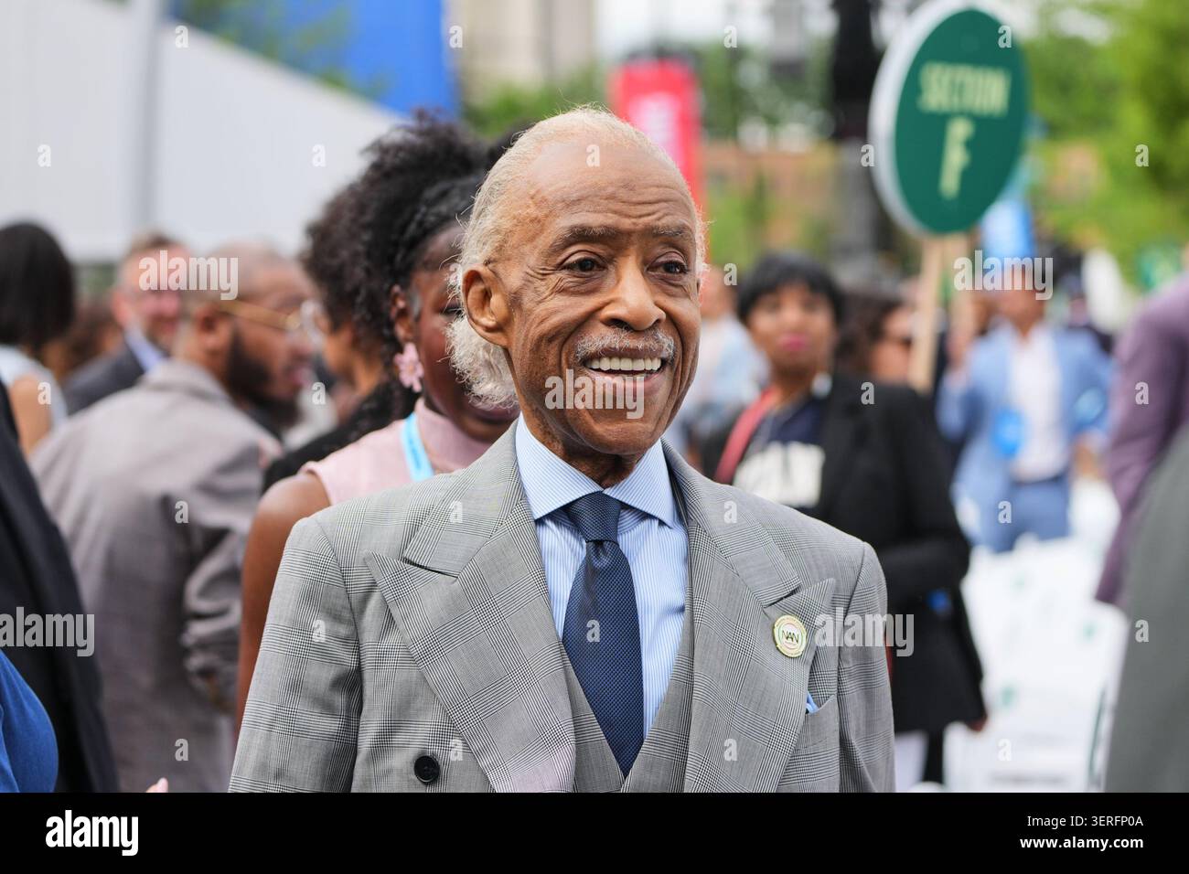 The Rev. Al Sharpton mingles ahead of the Obama Presidential Center ...