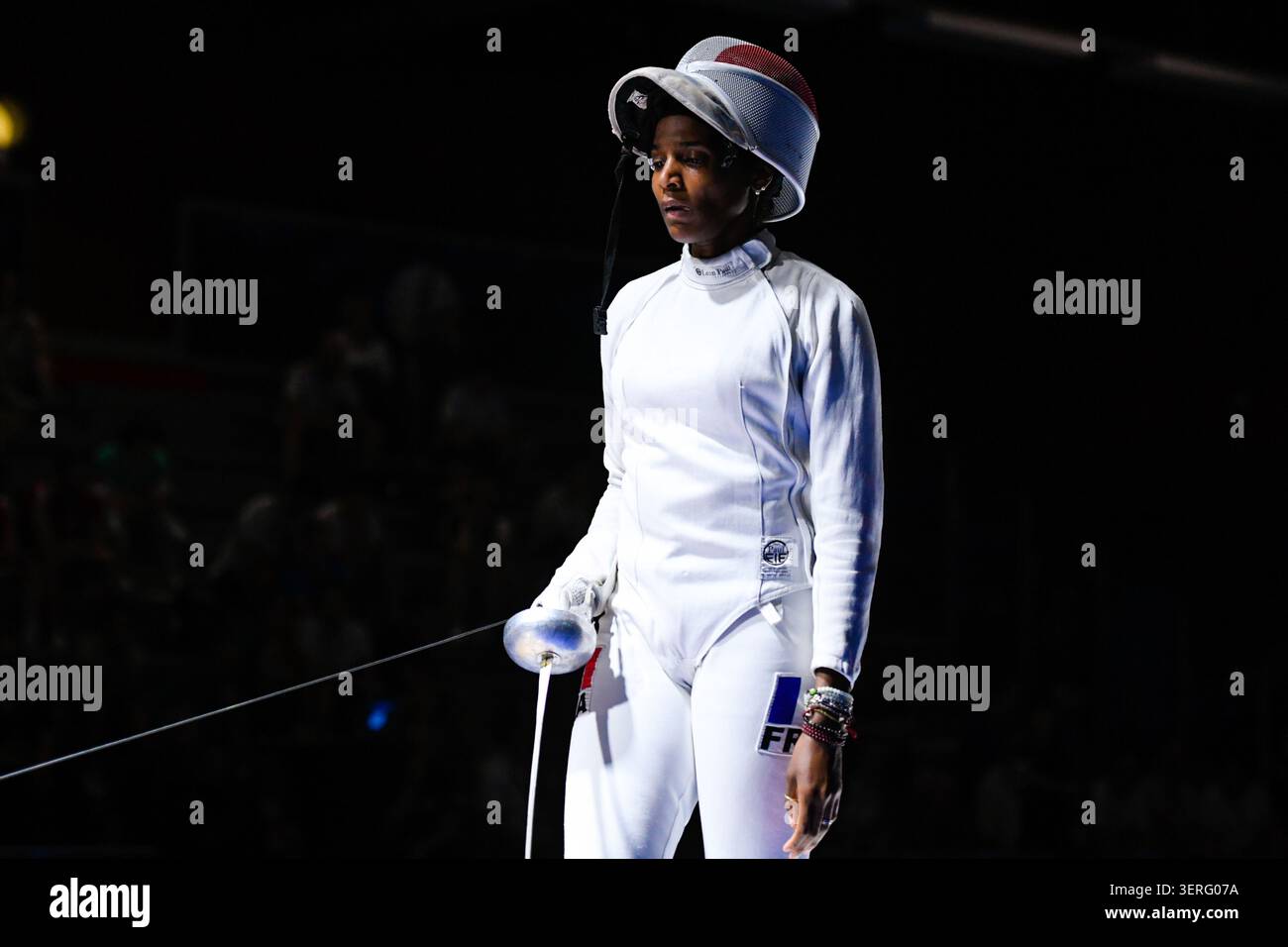 Marie-Florence CANDASSAMY of France looks dejected during 2026 European ...