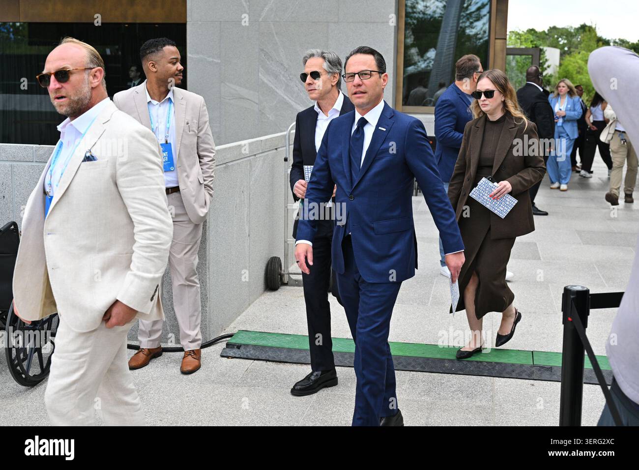 Pennsylvania Gov. Josh Shapiro arrives ahead of the Obama Presidential ...