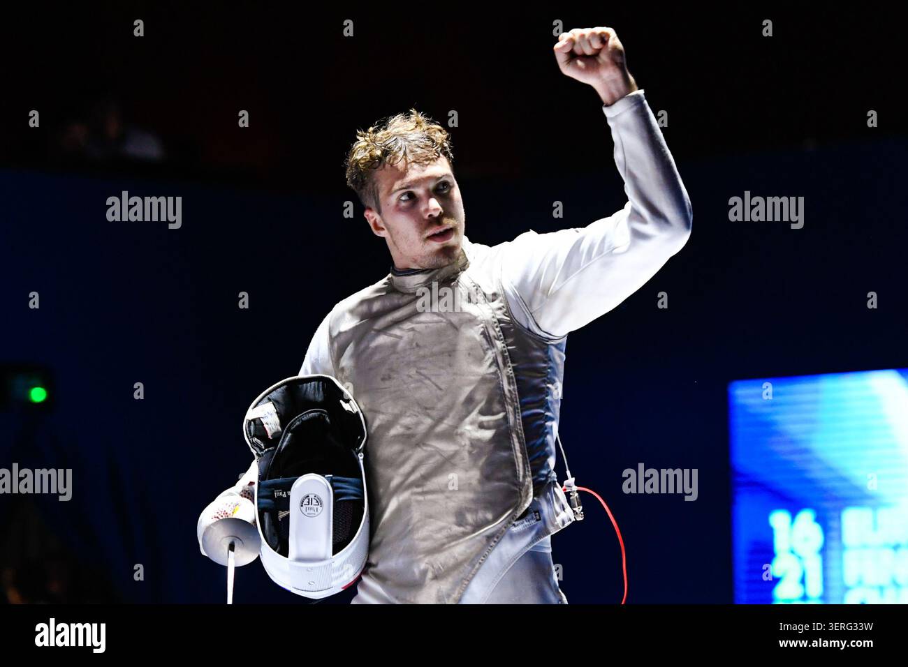Rafael SAVIN of France celebrates against Harry BIRD of Great Britain ...