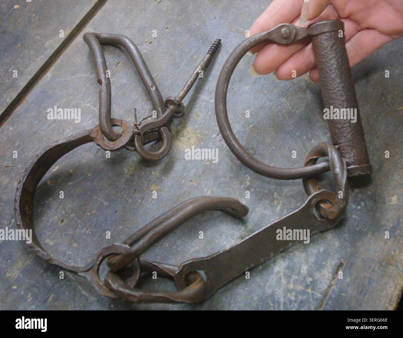 FILE — Donna Coburn displays slave shackles at the John Brown Museum on ...