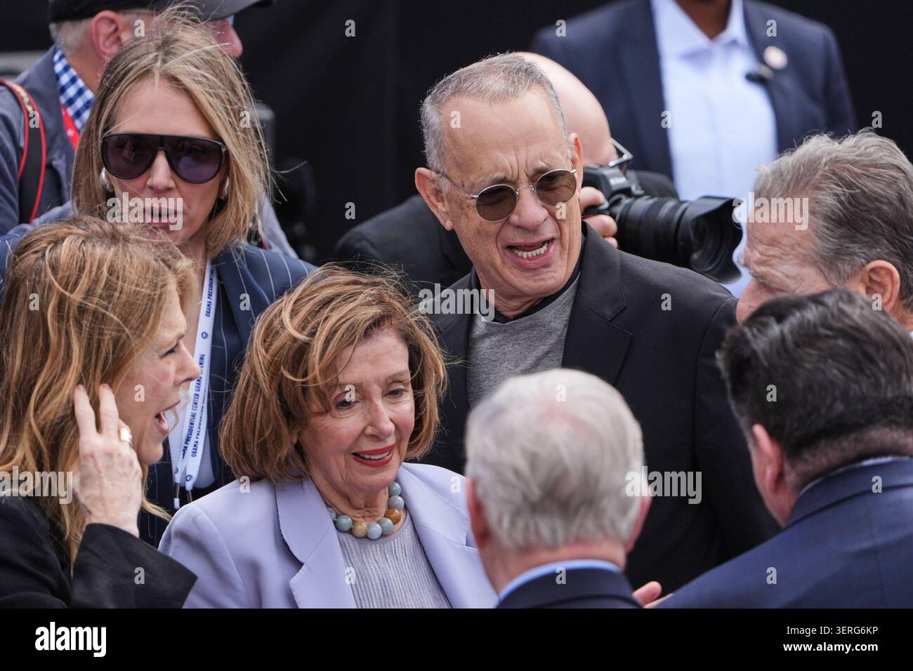 Tom Hanks mingles ahead of the Obama Presidential Center dedication ...