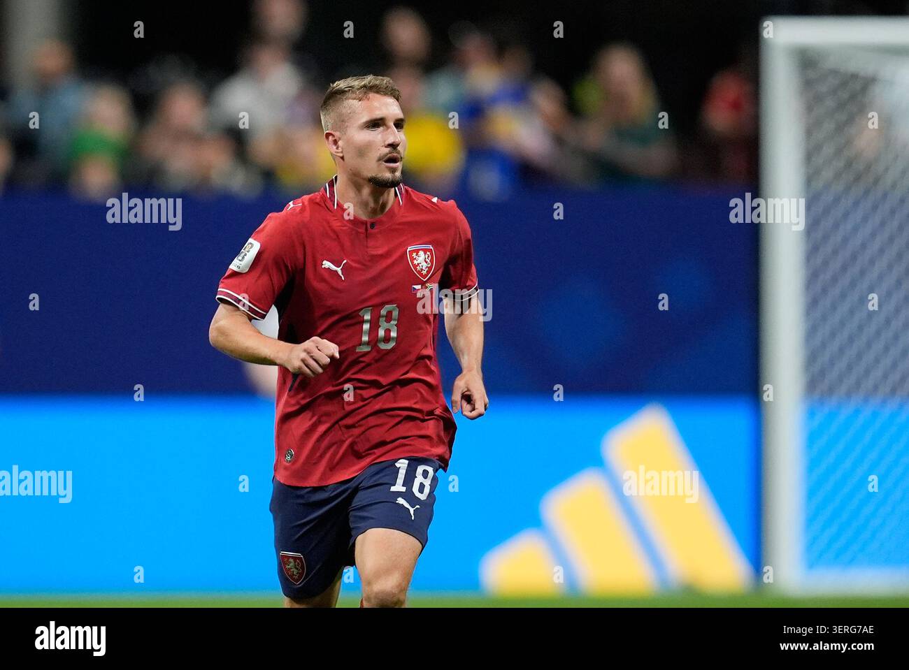 Czechia's Michal Sadilek runs on the pitch after scoring the opening ...