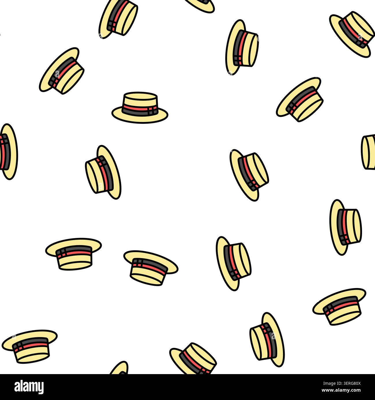 boater hat cap vector seamless pattern boater hat cap sign illustration ...