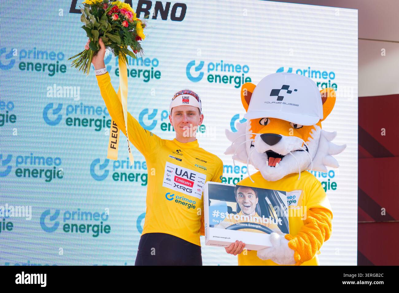 Locarno, Switzerland - JUNE 18: Tadej Pogacar of UAE Team Emirates ...