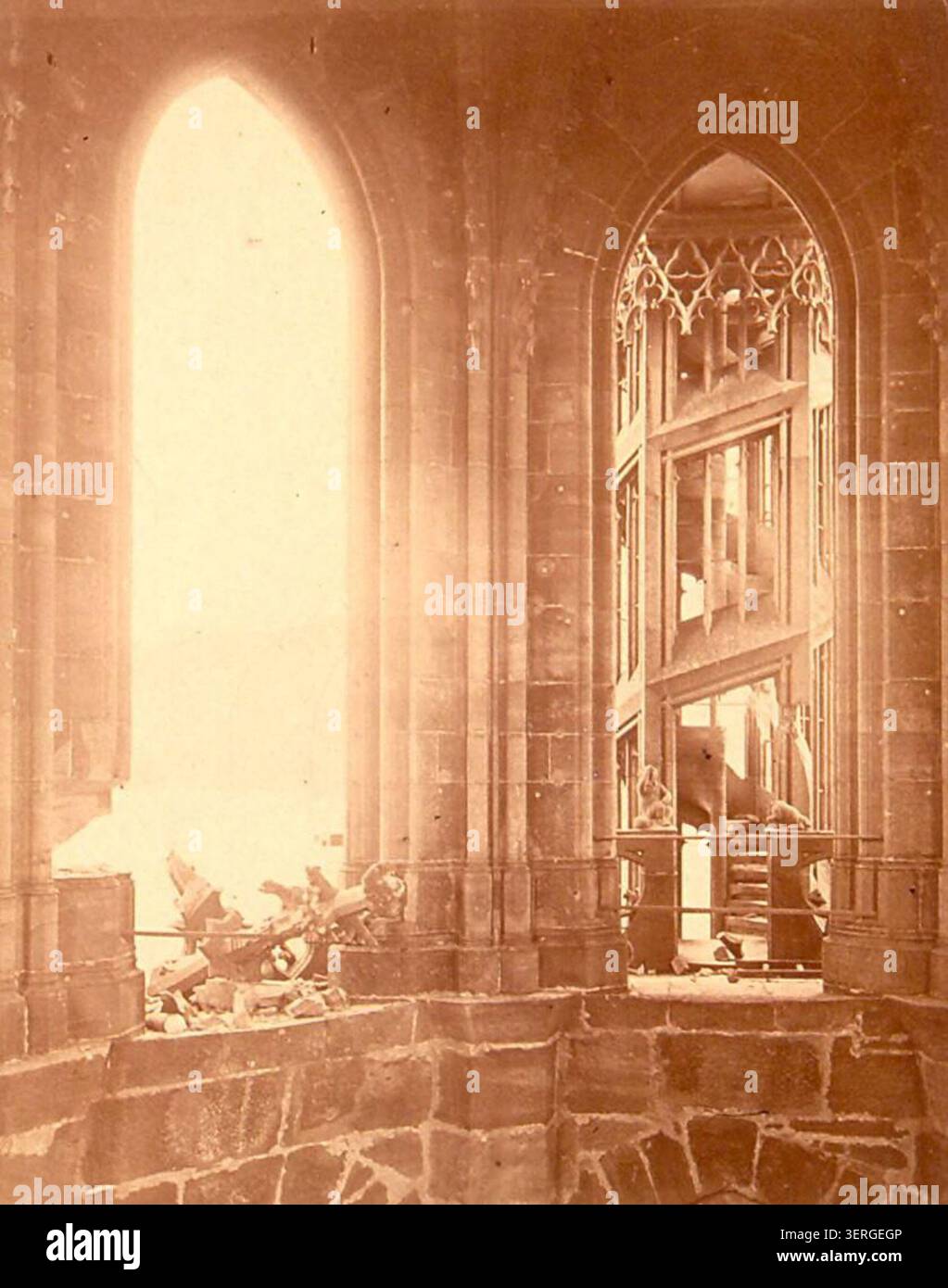 Strasbourg gothic architecture war damage cathedral section view hi-res ...