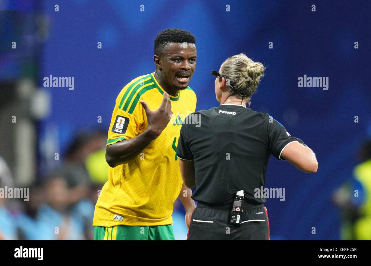 Teboho Mokoena (South Africa) and Tori Penso (USA) gestures during ...