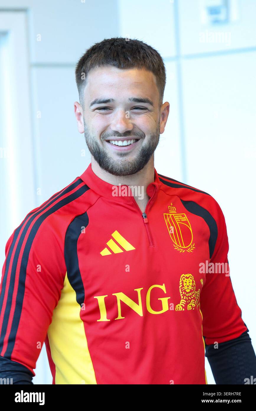 Belgium's Nicolas Raskin arrives for a press conference of Belgian ...