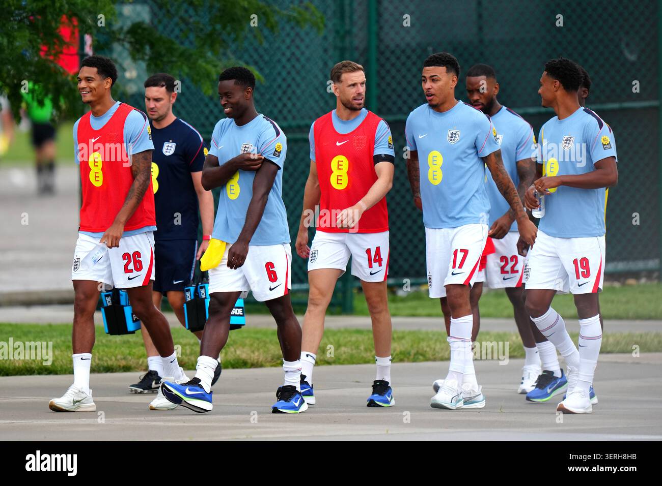 England's Jarell Quansah, Marc Guehi, Jordan Henderson, Morgan Rogers ...