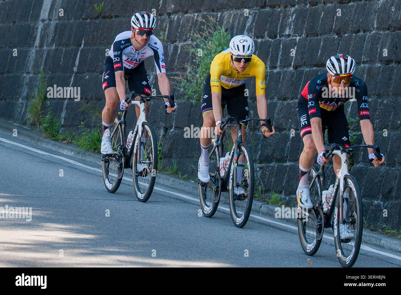 Locarno, Switzerland - JUNE 18: L-R)Brandon Mcnulty, Tadej Pogacar, Tim ...