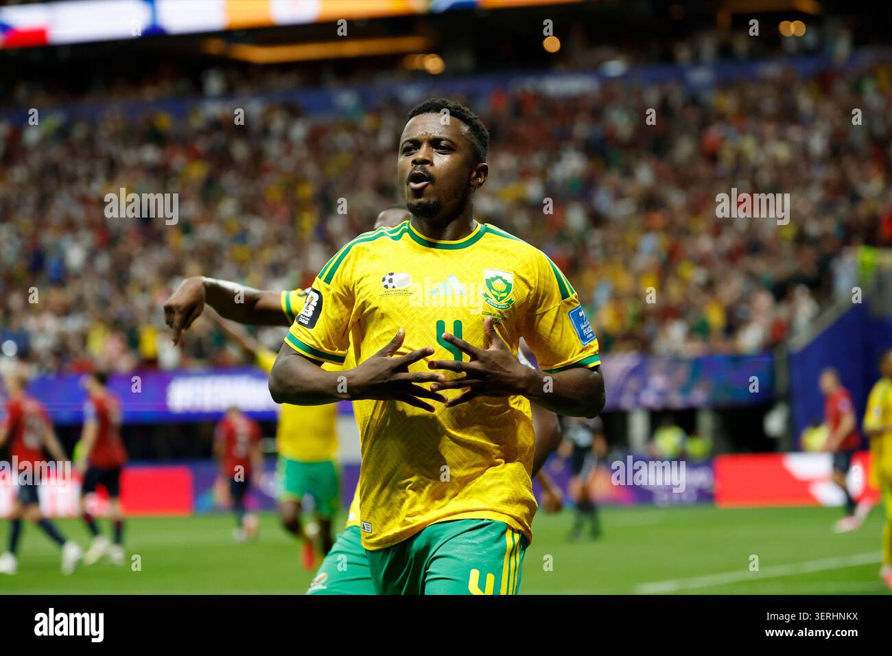 South Africa's Teboho Mokoena celebrates after scoring a penalty, his ...