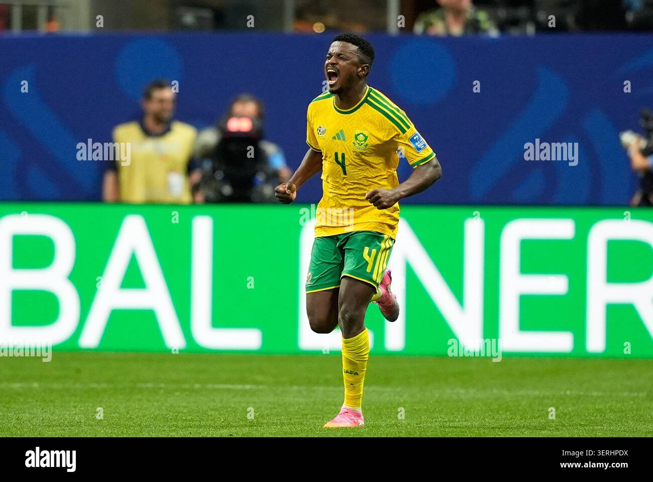 South Africa's Teboho Mokoena celebrates after scoring his side's first ...