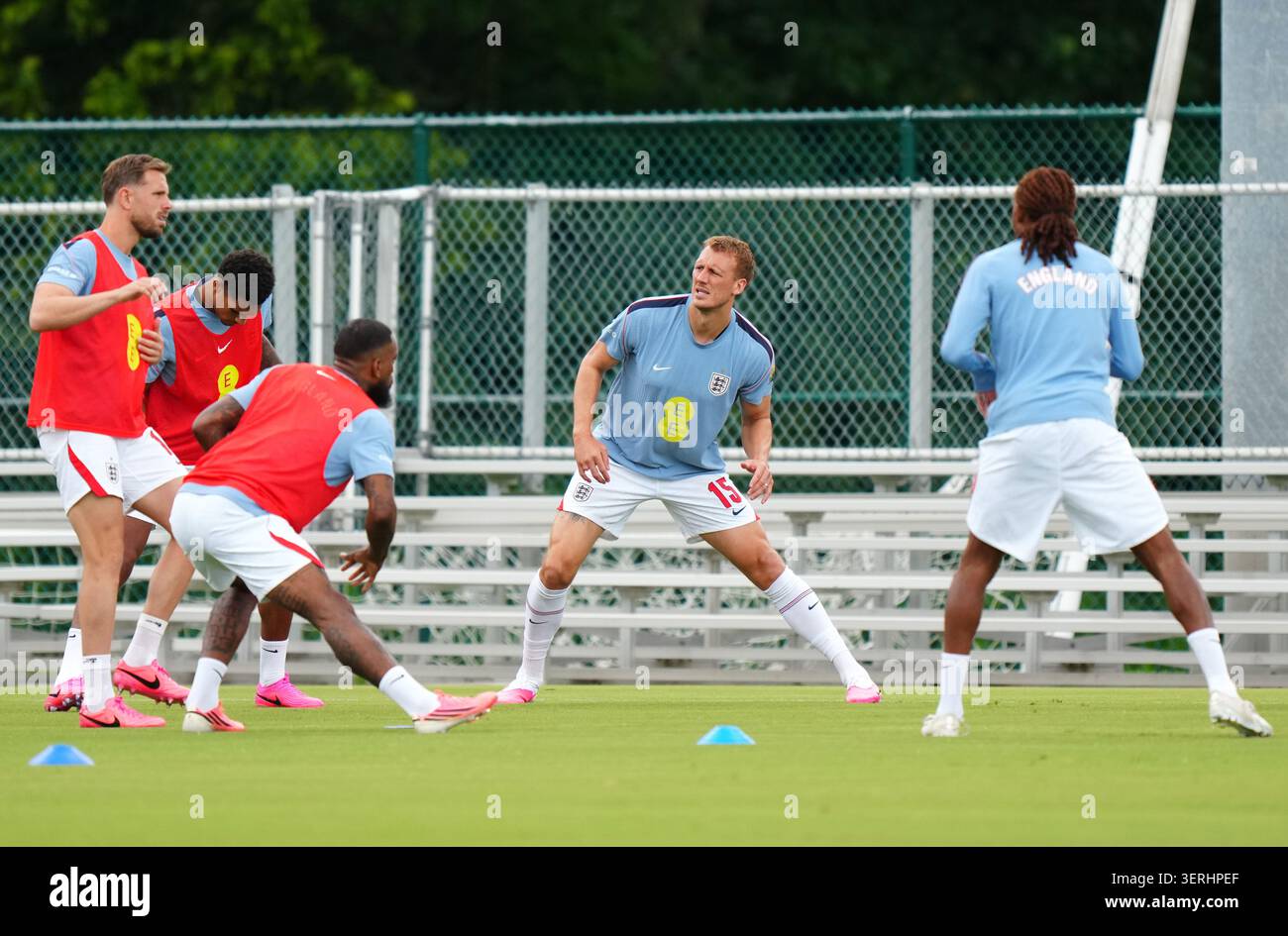 England's Dan Burn (centre) during a training session at Swope Soccer ...