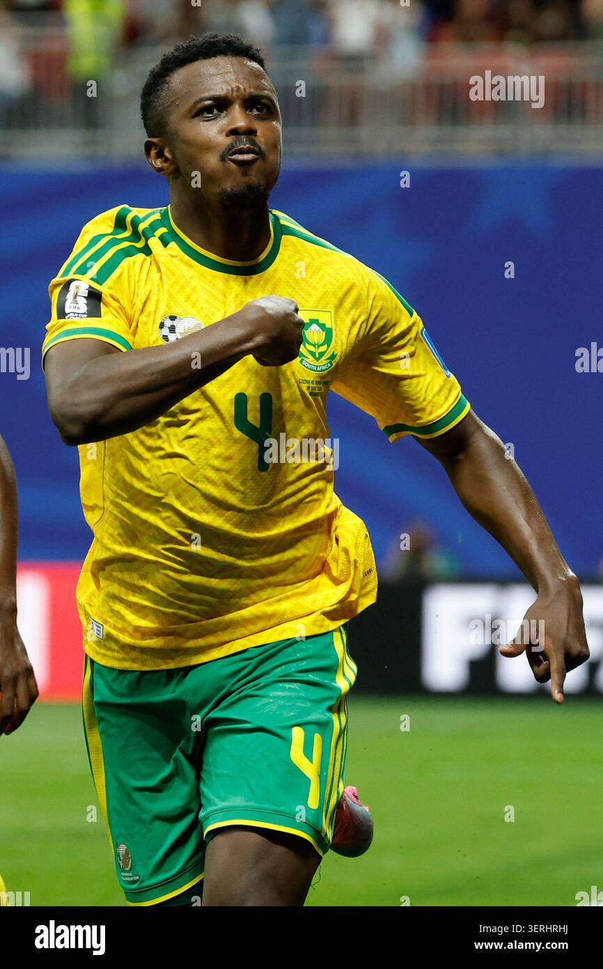 South Africa's Teboho Mokoena celebrates after scoring a penalty, his ...